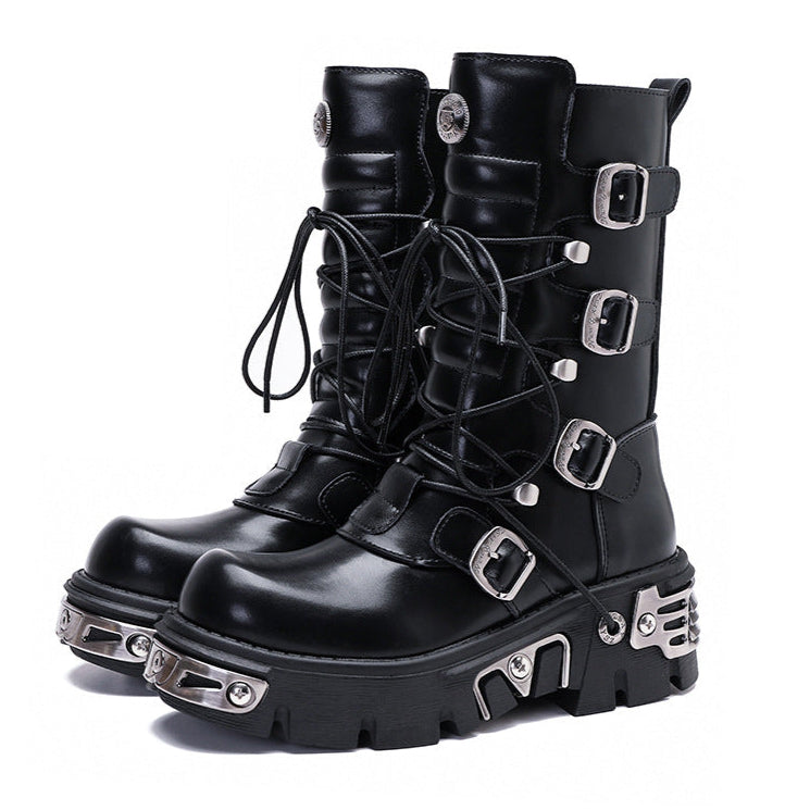 Black Platform Boots Men's