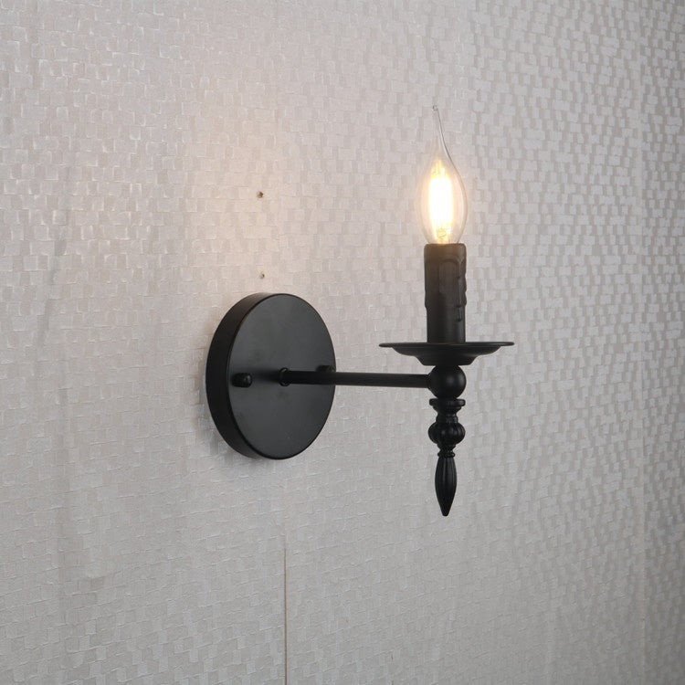 Black Retro Gothic Wall Lamp Candle