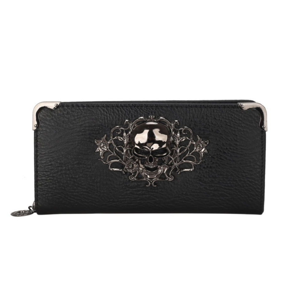 Goth Large Skull Wallet with Multiple Card Slots