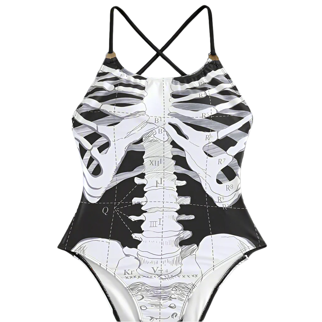 Gothic Full Body Skeleton Bathing Suit