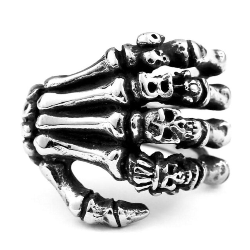 Skeleton Hand Ring - Hand Skull Steel Design